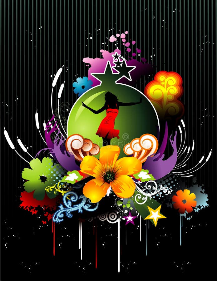 Girl floral vector stock vector. Illustration of glossy - 5219515