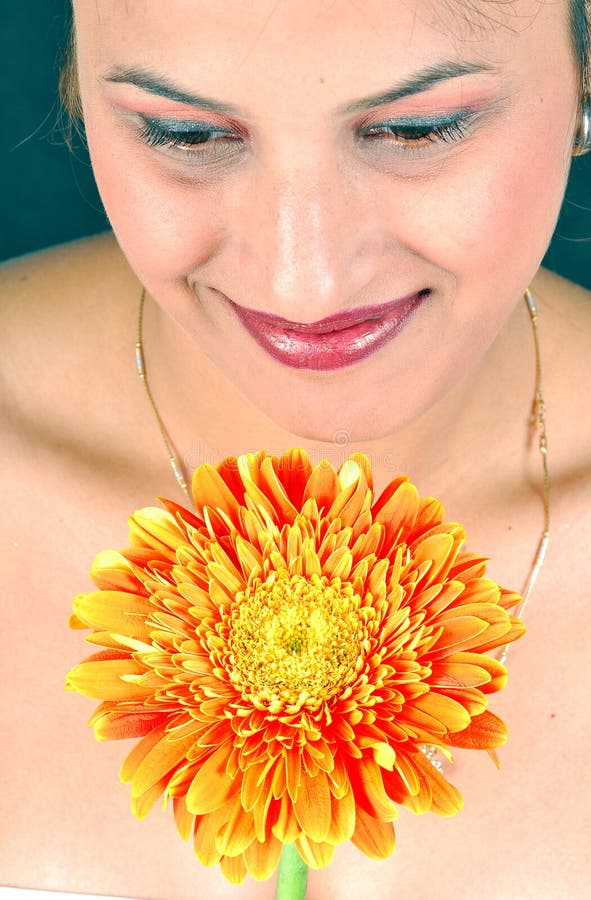 Girl and flower stock photo. Image of woman, women, flowers - 9226850