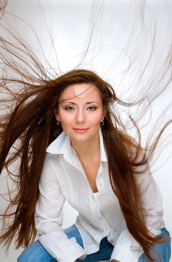 Girl with flying hair stock photo. Image of elegance - 12718226