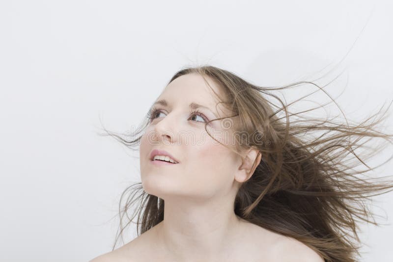 Girl with flying hair stock photo. Image of brunette, people - 8017626