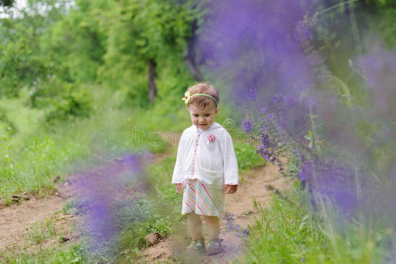 Girl on Forest Path stock photo. Image of lifestyle, grass - 41237928