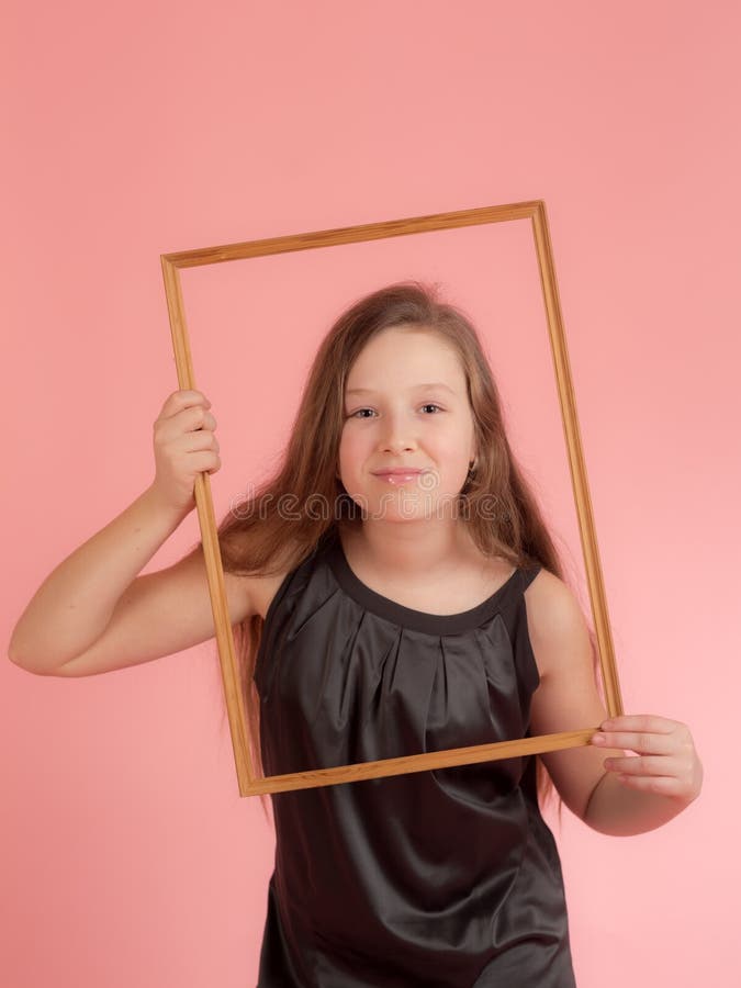 Girl in a frame stock image. Image of model, look, adult - 22138739