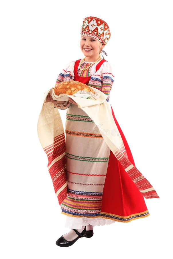 Girl with fresh loaf stock image. Image of cheerful, greeting - 28013097