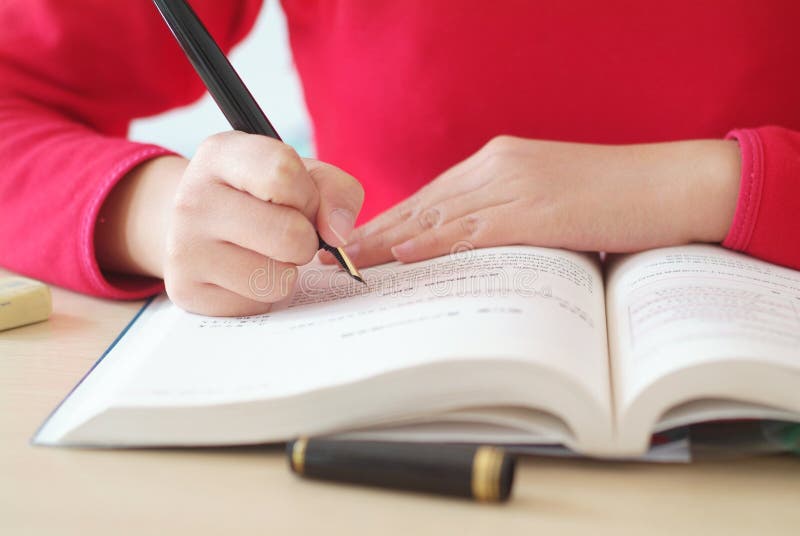 Girl Friday Writing Down the Information Stock Image - Image of ...