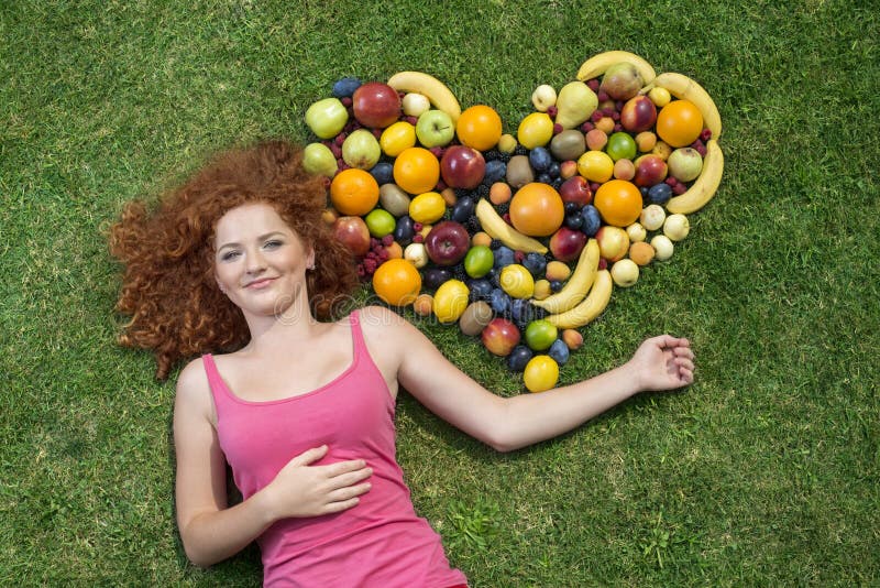 Girl with fruit stock image. Image of diet, fresh, banana - 26483917
