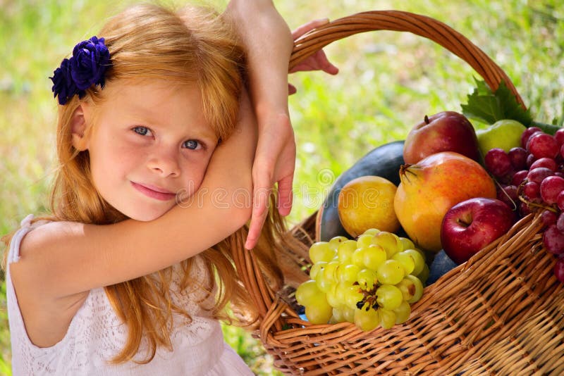 Girl with fruit stock image. Image of healthy, baby, agriculture - 27729991