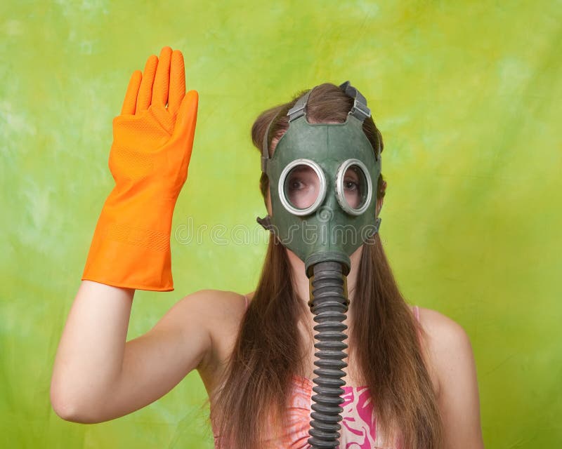 Girl in a gas mask stock photo. Image of refineries, respirator - 2989470