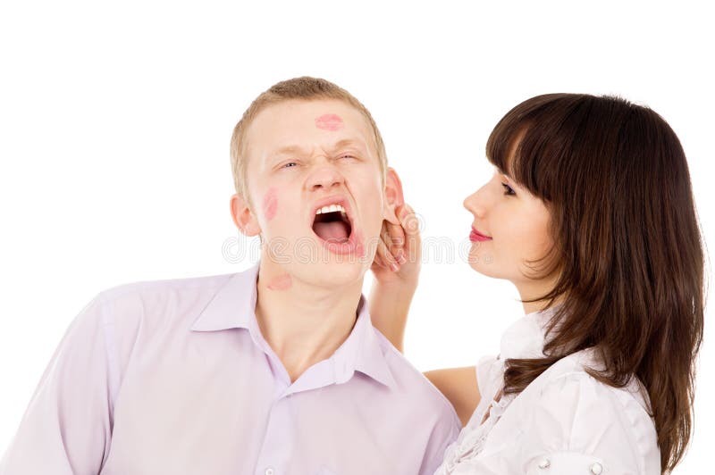Girl Gets Angry Pulls His Guy Ear Stock Photos - Free & Royalty-Free ...