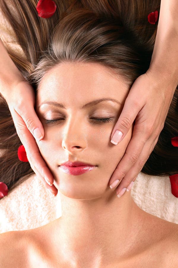 Girl getting head massage stock image. Image of natural - 13358763