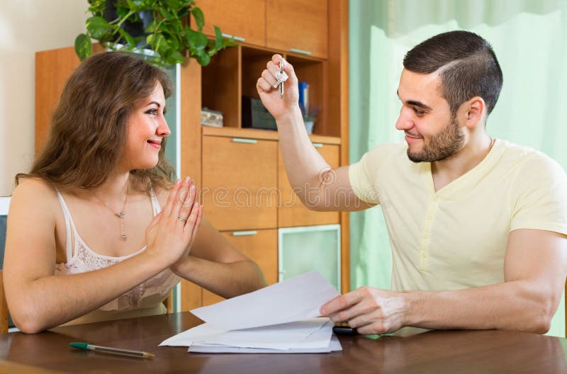 Girl getting the keys stock image. Image of concepts - 72706747
