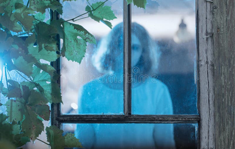 Girl Ghost in the Old Window Stock Photo - Image of figure, gothic ...