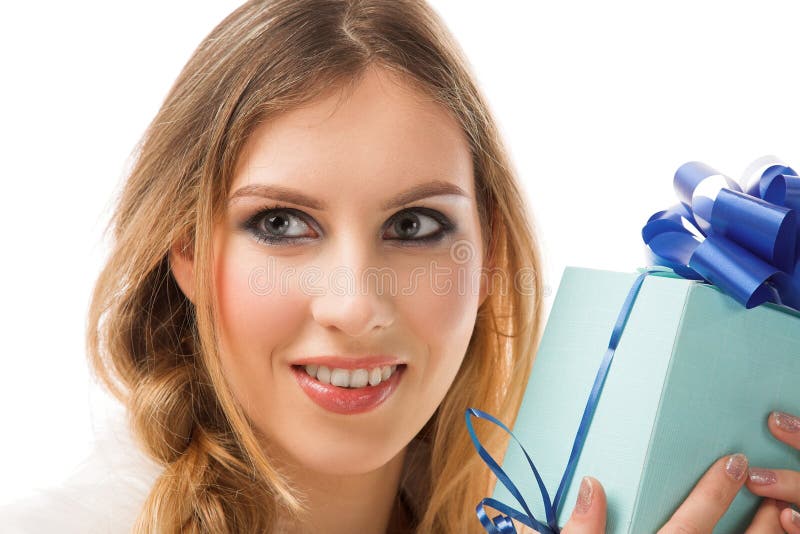 Girl with gift stock photo. Image of human, excitement - 16746942