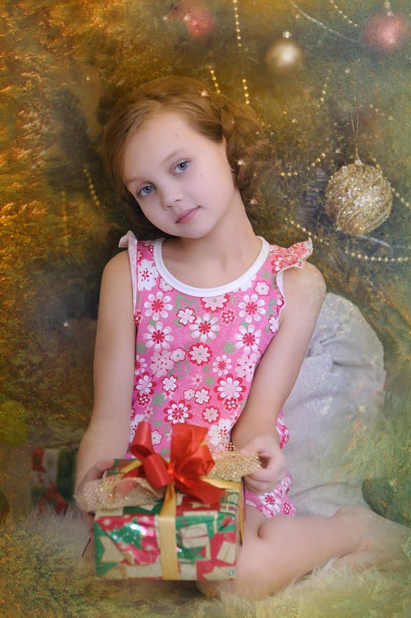 Girl with gift stock photo. Image of holiday, female - 28164072