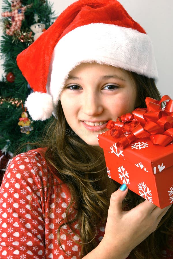 Girl and red gift stock photo. Image of youth, girl, teenager - 7269966