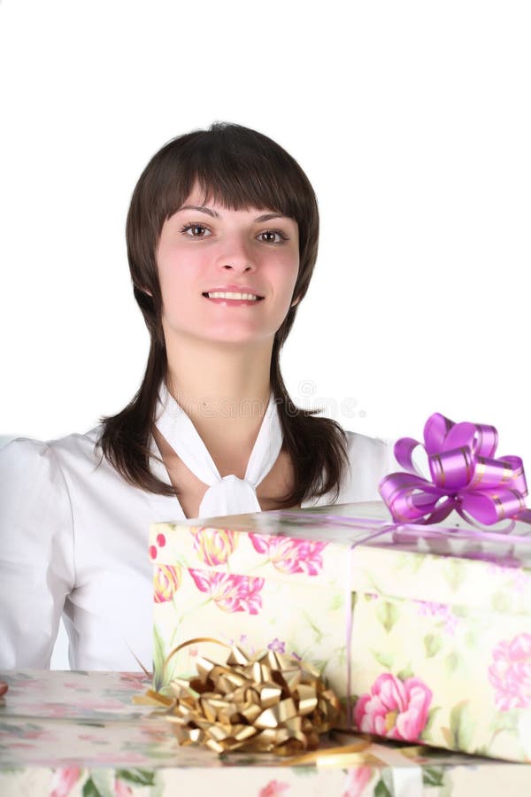 Girl with gift box stock image. Image of girls, face - 12102065