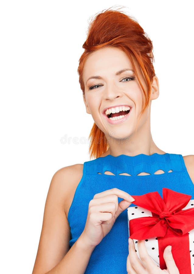Girl with gift box stock image. Image of merry, cute - 38231563
