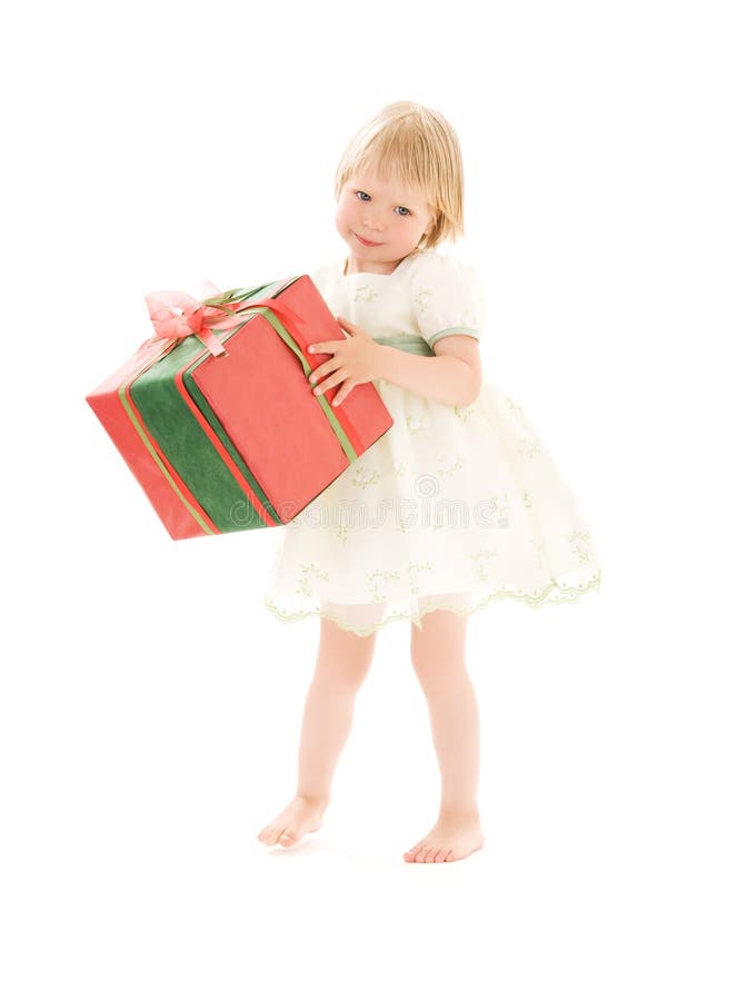 Girl with gift box stock photo. Image of holding, beautiful - 41928898