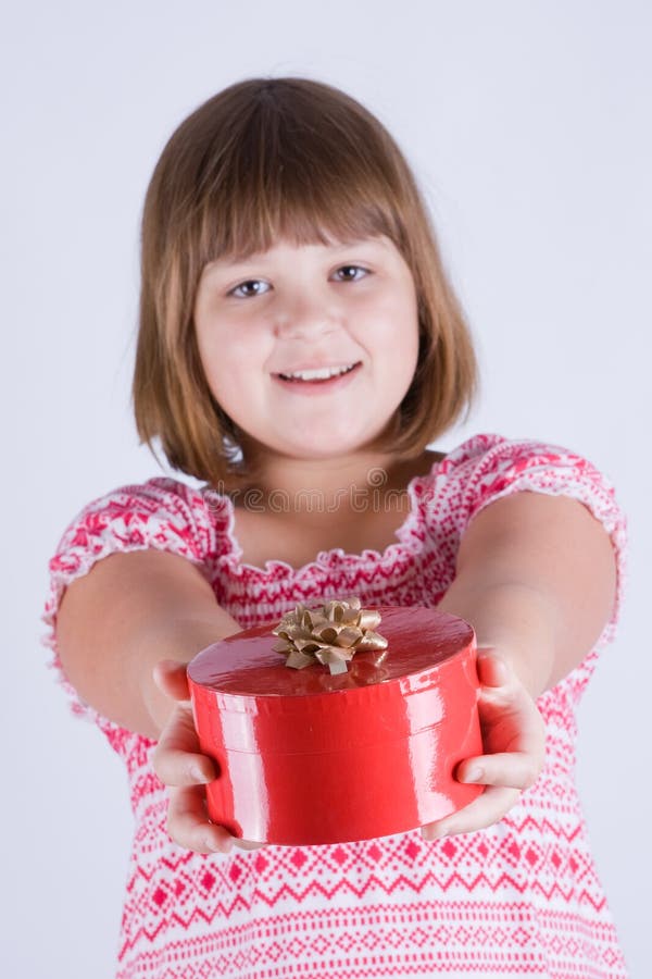 Girl with a gift stock image. Image of teenager, xmas - 34725877