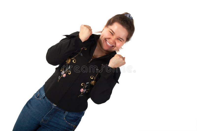 Girl gives gesture. Yes! stock image. Image of expressing - 5523569