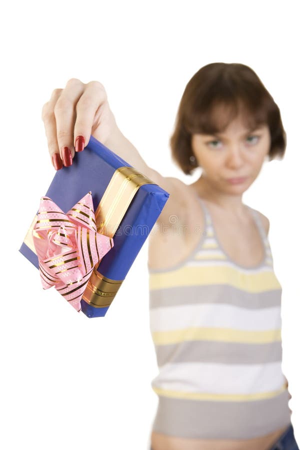 A Girl Giving Back a Present Stock Photo - Image of human, adult: 5904768
