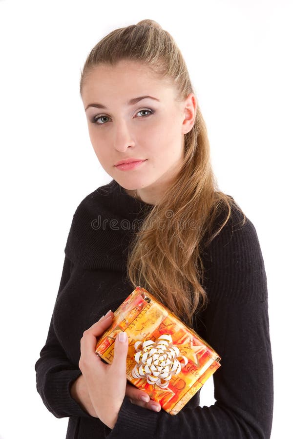 Girl Giving and Getting Gift Concept Stock Image - Image of person ...