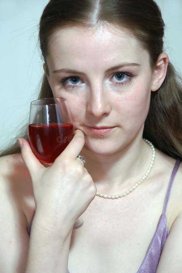 The Girl With A Glass In The Hand Stock Photo - Image of business ...