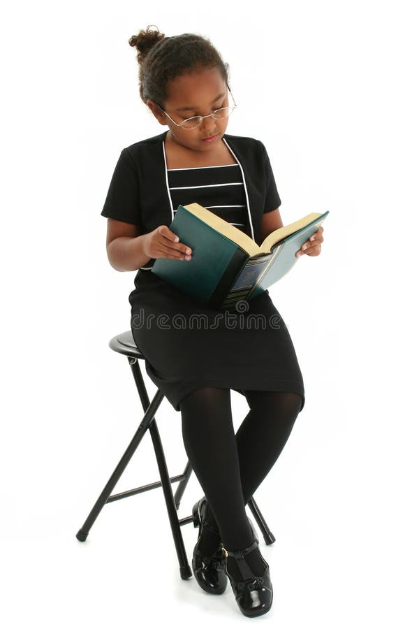 Girl with Glasses Reading stock image. Image of teacher - 442807