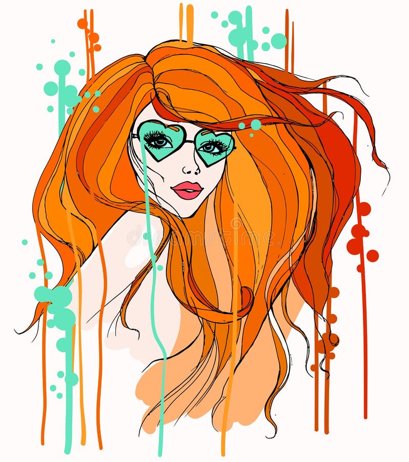 Girl In Glasses Stock Vector Illustration Of Design 47984611