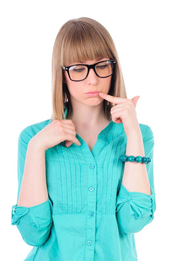 Smart girl with glasses stock image. Image of gorgeous - 40585533