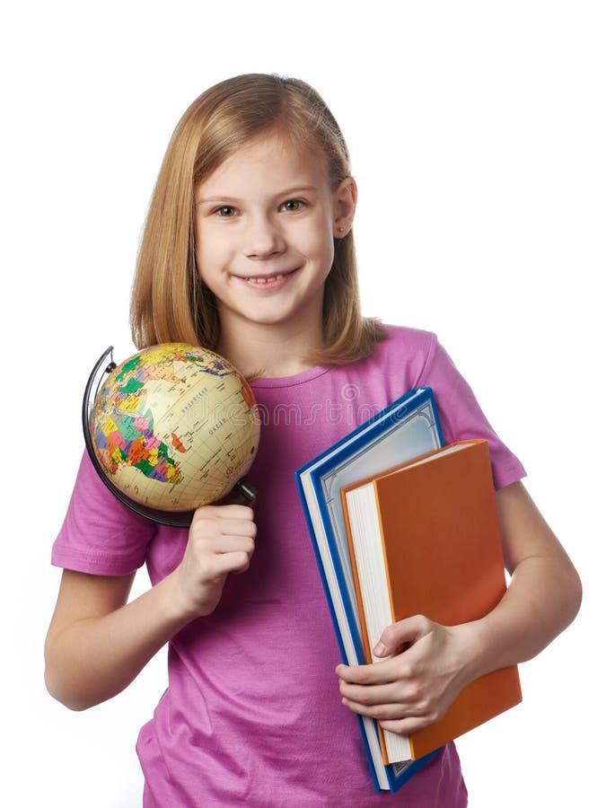 Girl with globe stock photo. Image of preschooler, childhood - 11211170