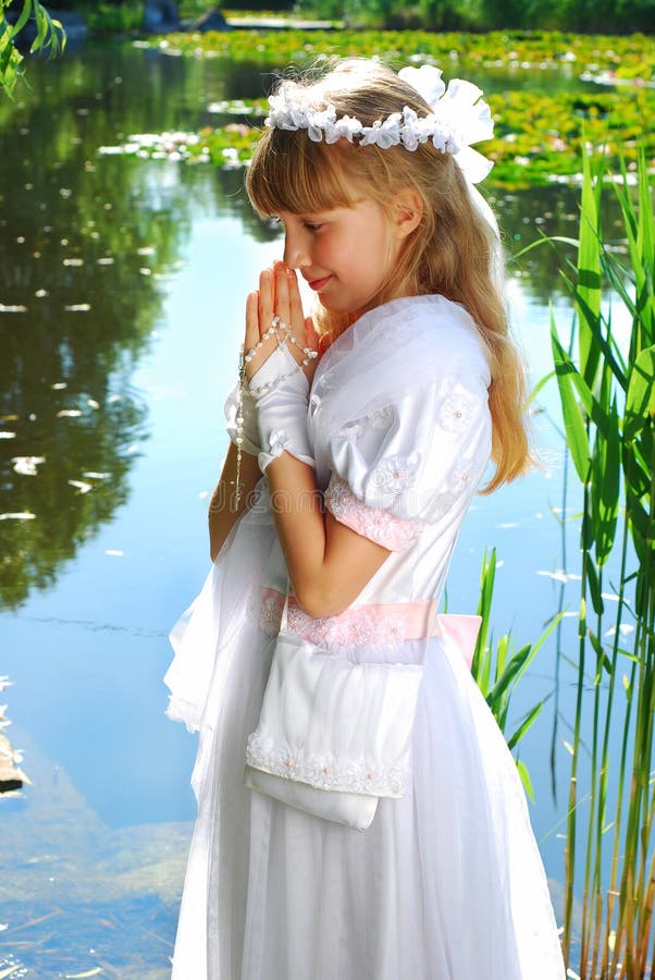 Girl Going To the First Holy Communion Stock Image - Image of ...