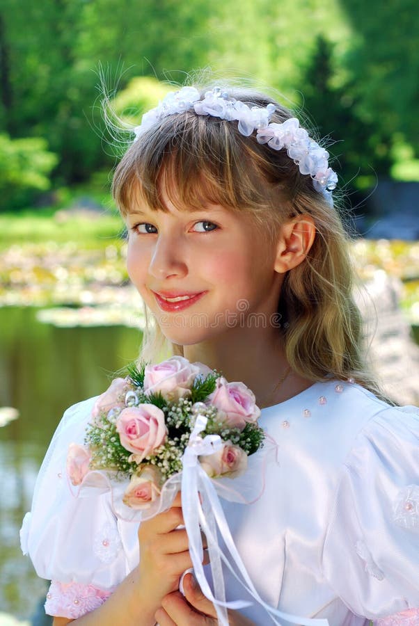Girl Going To the First Holy Communion Stock Photo - Image of holding ...