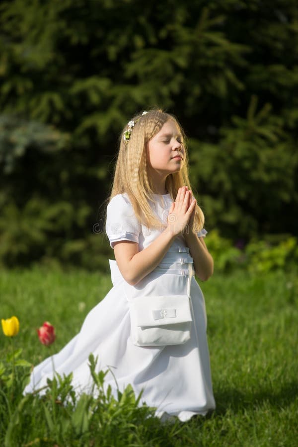 Girl Going To the First Holy Communion Stock Photo - Image of faith ...