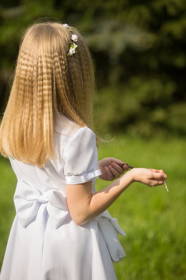 Girl Going To the First Holy Communion Stock Photo - Image of communion ...