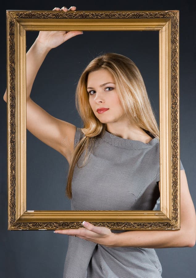 Beautiful Teen in a Frame stock photo. Image of isolation - 95864
