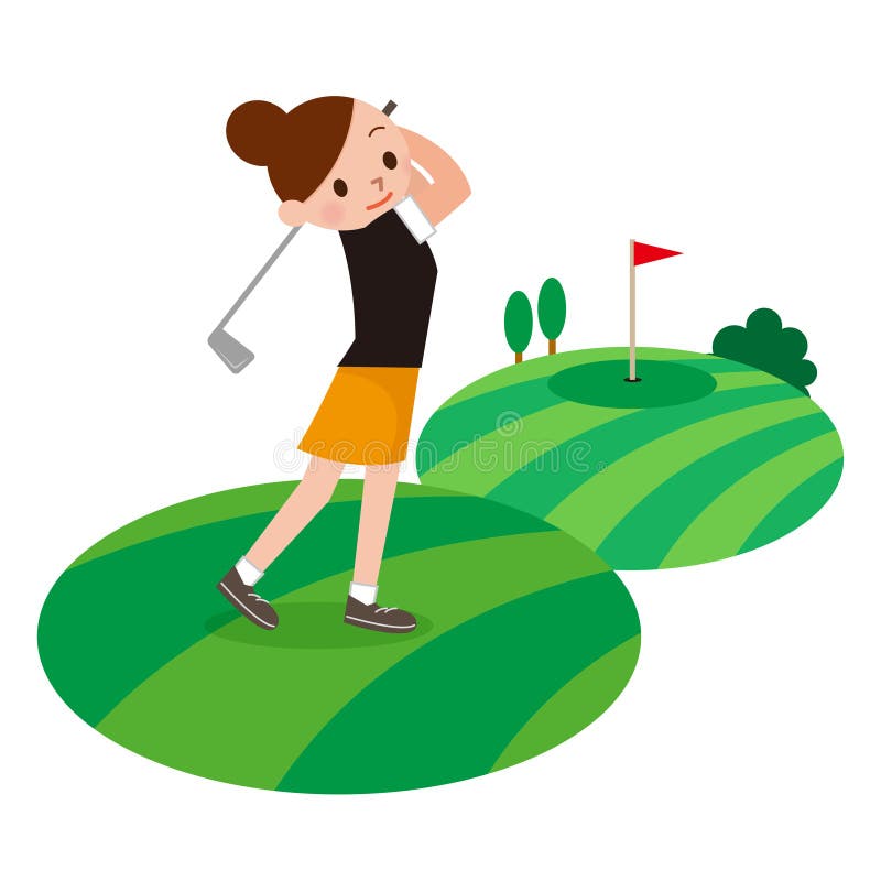 Girl golf player stock vector. Illustration of leisure - 77742879