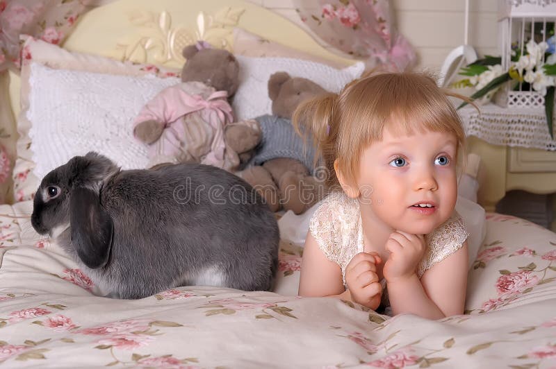 Baby and Easter Chick stock image. Image of easter, expression - 4134449