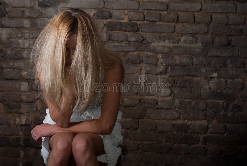 Grief of the girl stock photo. Image of females, hair - 13696610