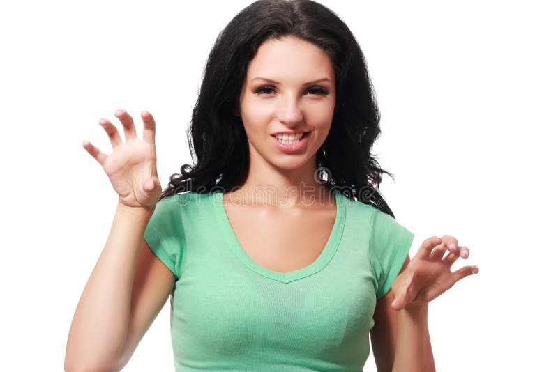 Girl growls stock image. Image of angry, dark, funny - 63274001