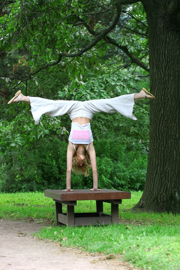 Little Cute Ballet Girl Doing Splits Stock Photo - Image of event ...