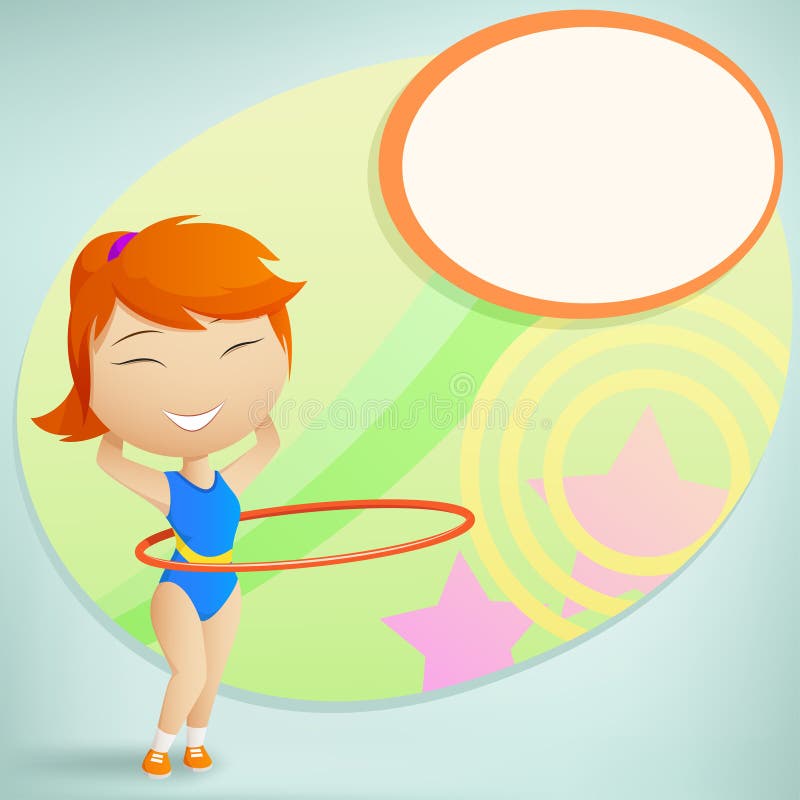 Girl Gymnast with Red Hula-hoop Stock Vector - Illustration of activity ...