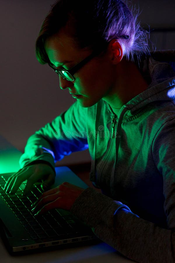A girl hacker stock photo. Image of adult, person, coding - 89678974