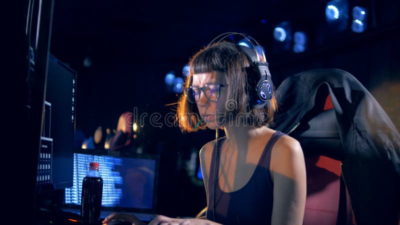 Young Hacker Cracking System. Cyber Crime and Hacking Concept. Stock ...