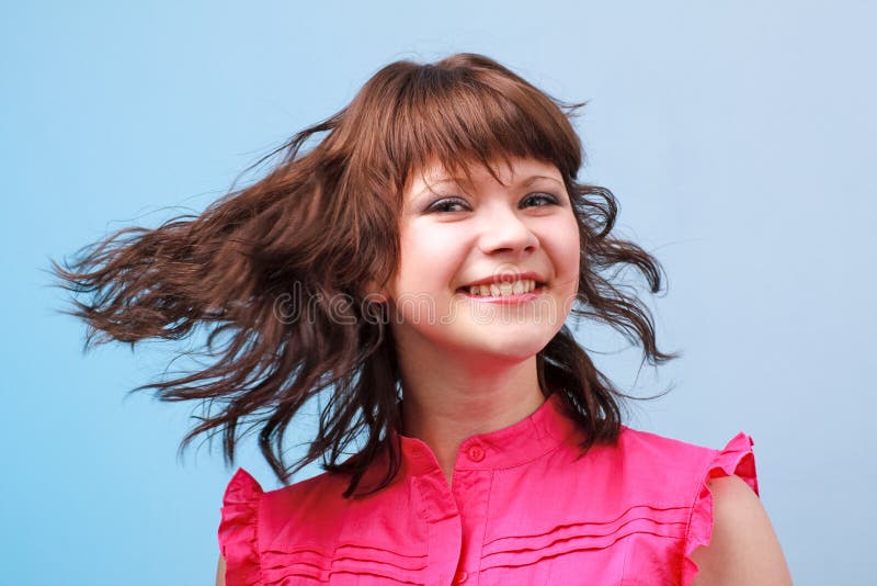 Girl with a hair flying stock photo. Image of head, cheerful - 12735710
