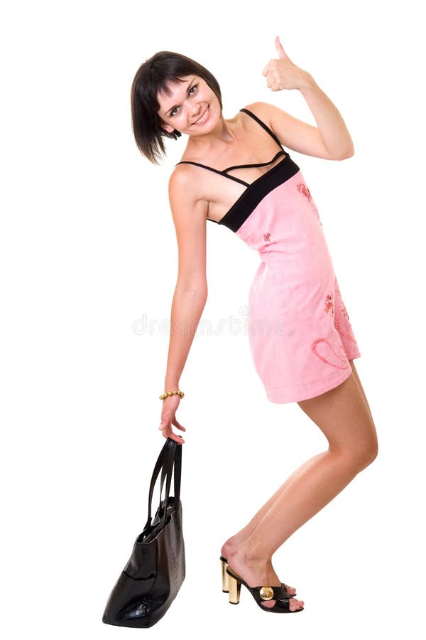 Girl with handbag stock photo. Image of success, face - 6332012