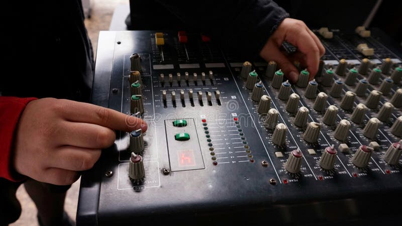 Girl Hands on the Music Control Panel. Stock Image - Image of mixing ...