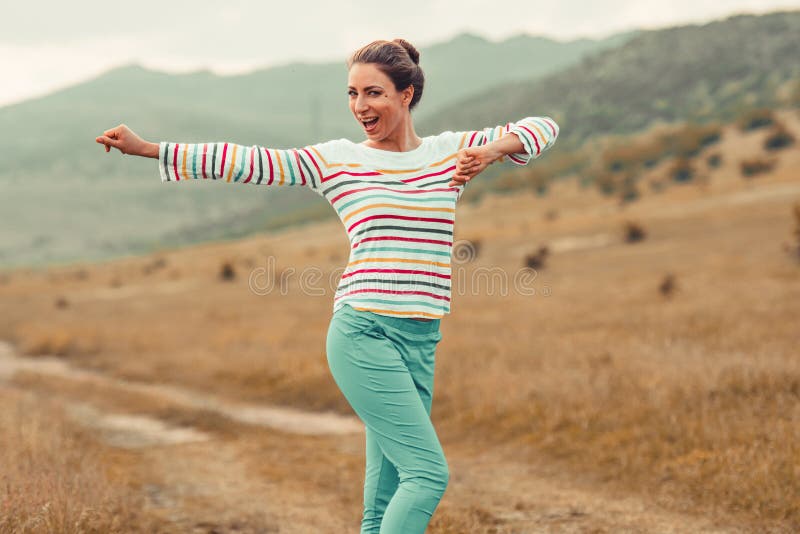 Girl stock image. Image of dance, spring, happy, freedom - 55760725