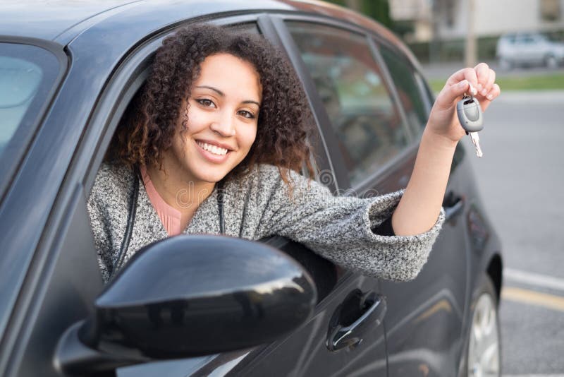 Girl Happy after Purchasing a New Car Stock Image - Image of purchase ...