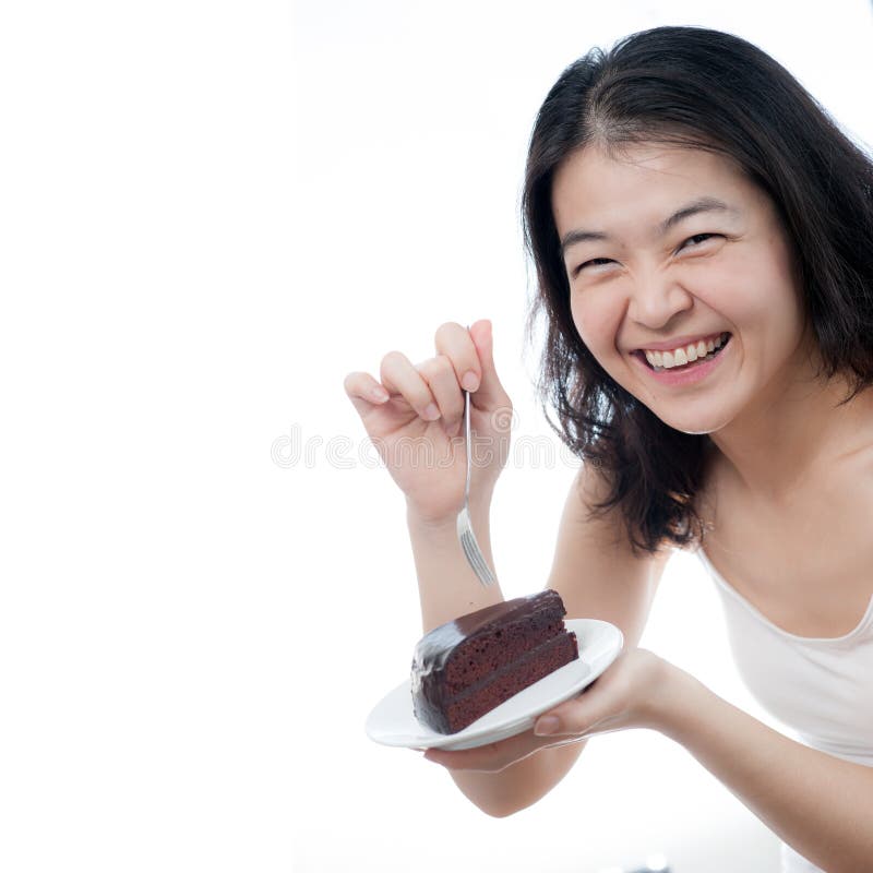 Girl with Happy Time To Eat Chocolate Stock Photo - Image of happiness ...