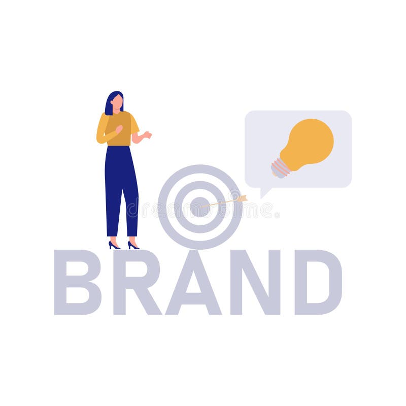 The Girl Has a Brand Marketing Idea Stock Illustration - Illustration ...